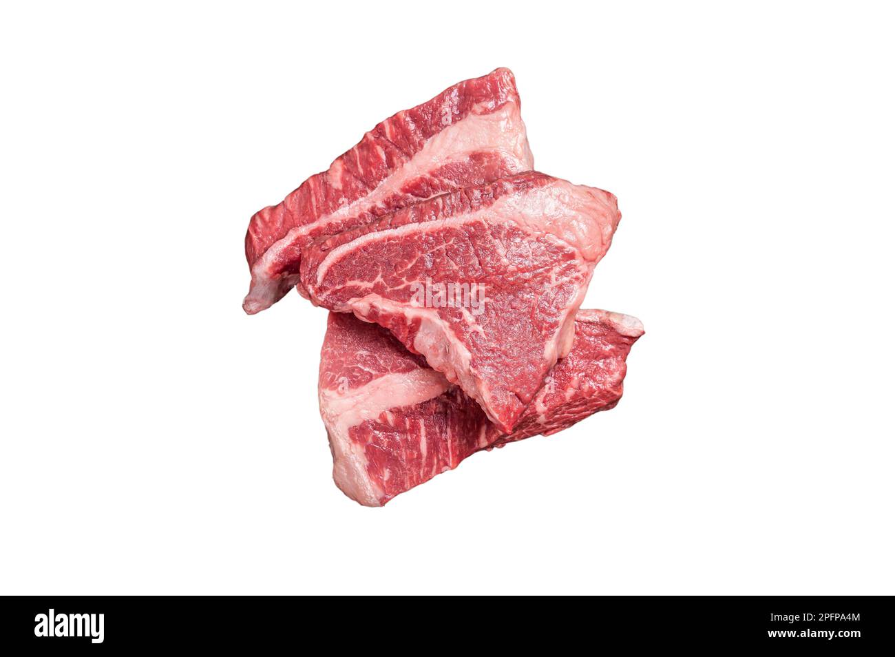 Raw Silverside sirloin beef steak cut on butcher tray. Isolated on ...