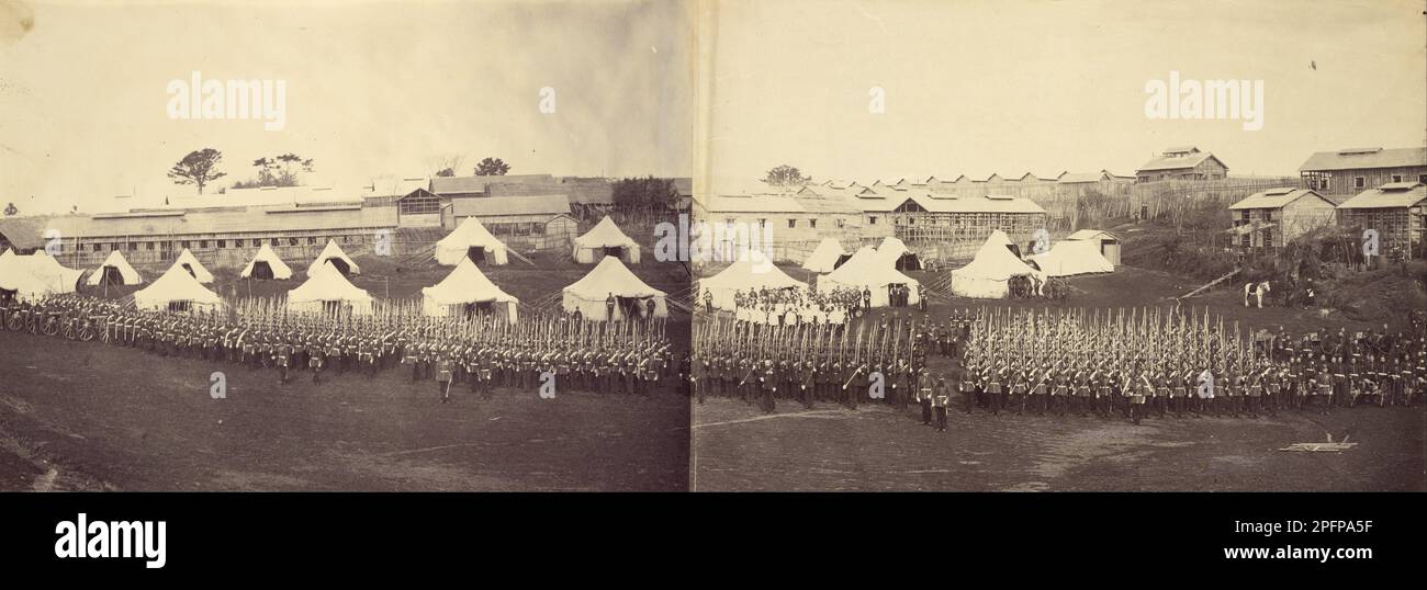 Group Portrait of the British Military Garrison, Yokohama about 1864 by ...