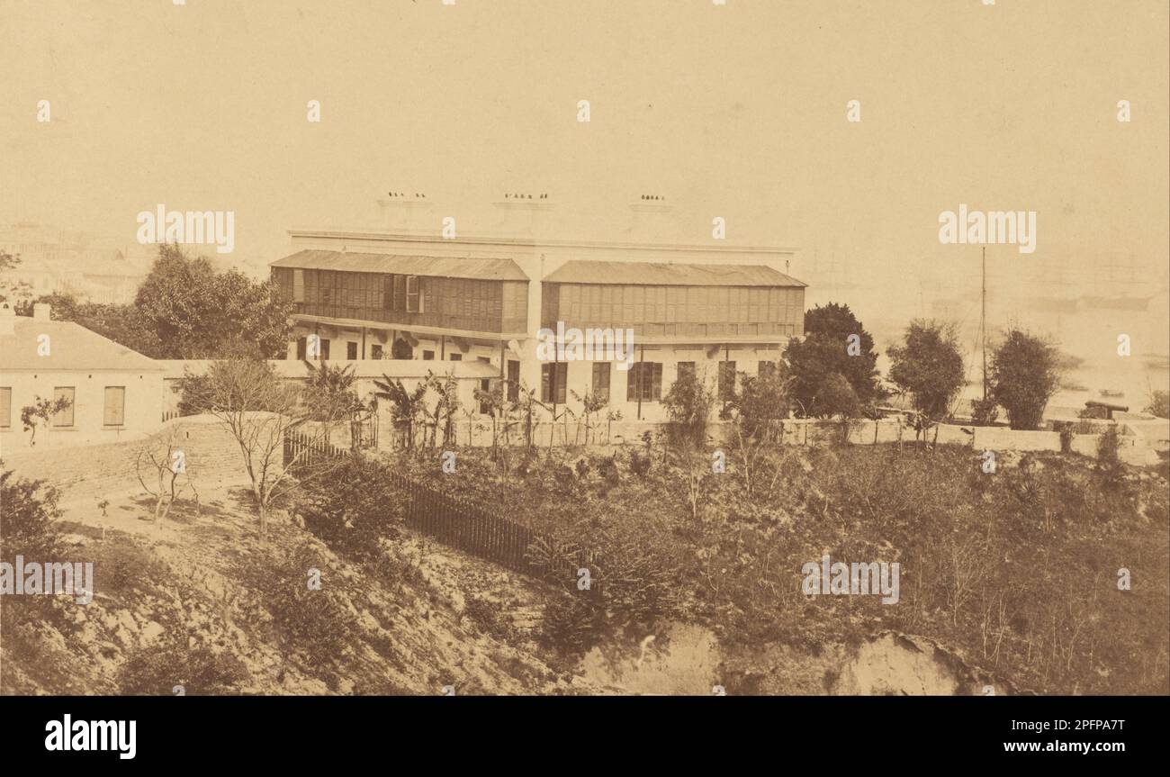 Modern Building and View of Hong Kong March 1860 by Felice Beato Stock ...