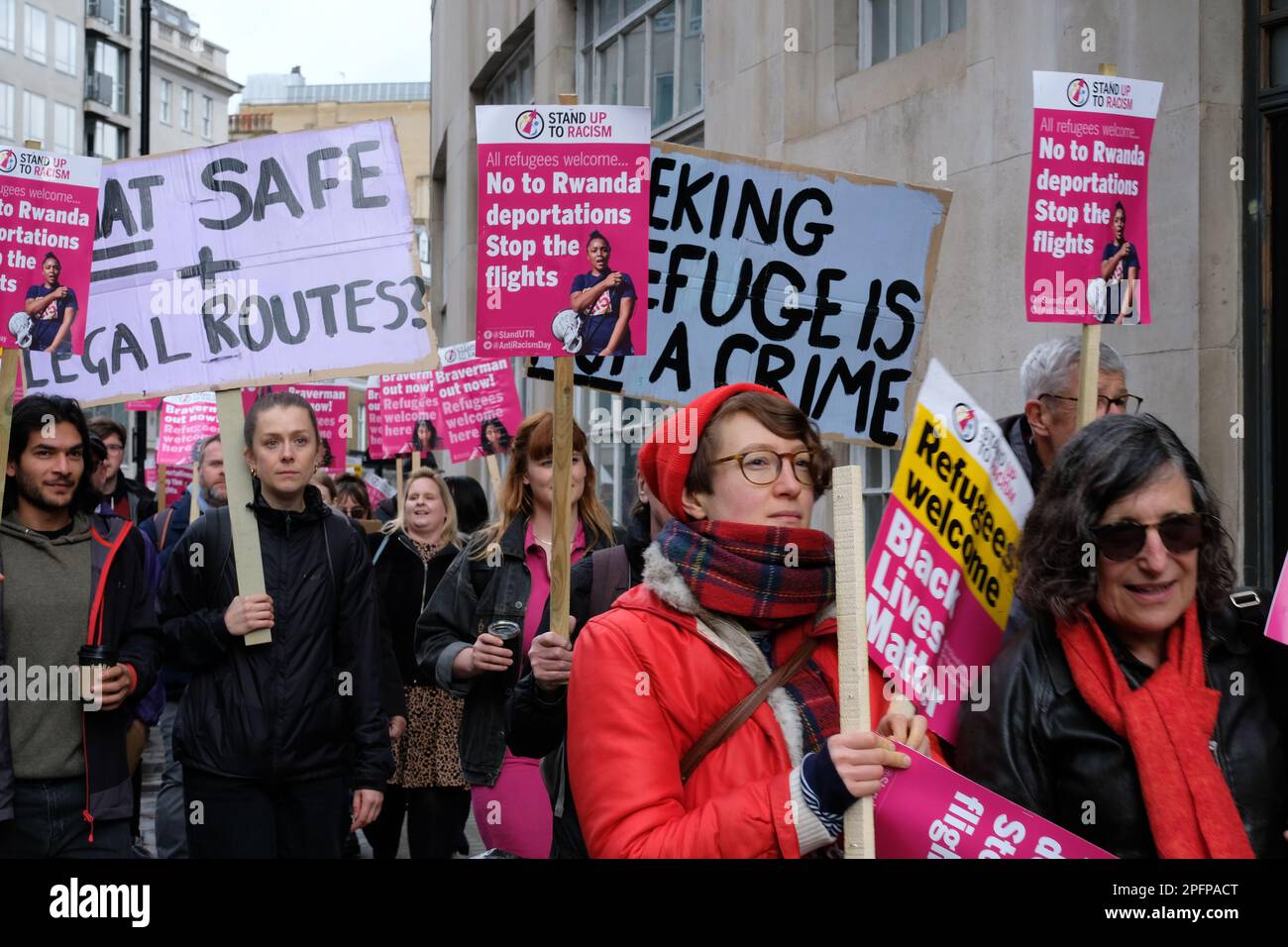 London, UK. 18th Mar, 2023. People arrive to the Resist Racism National ...