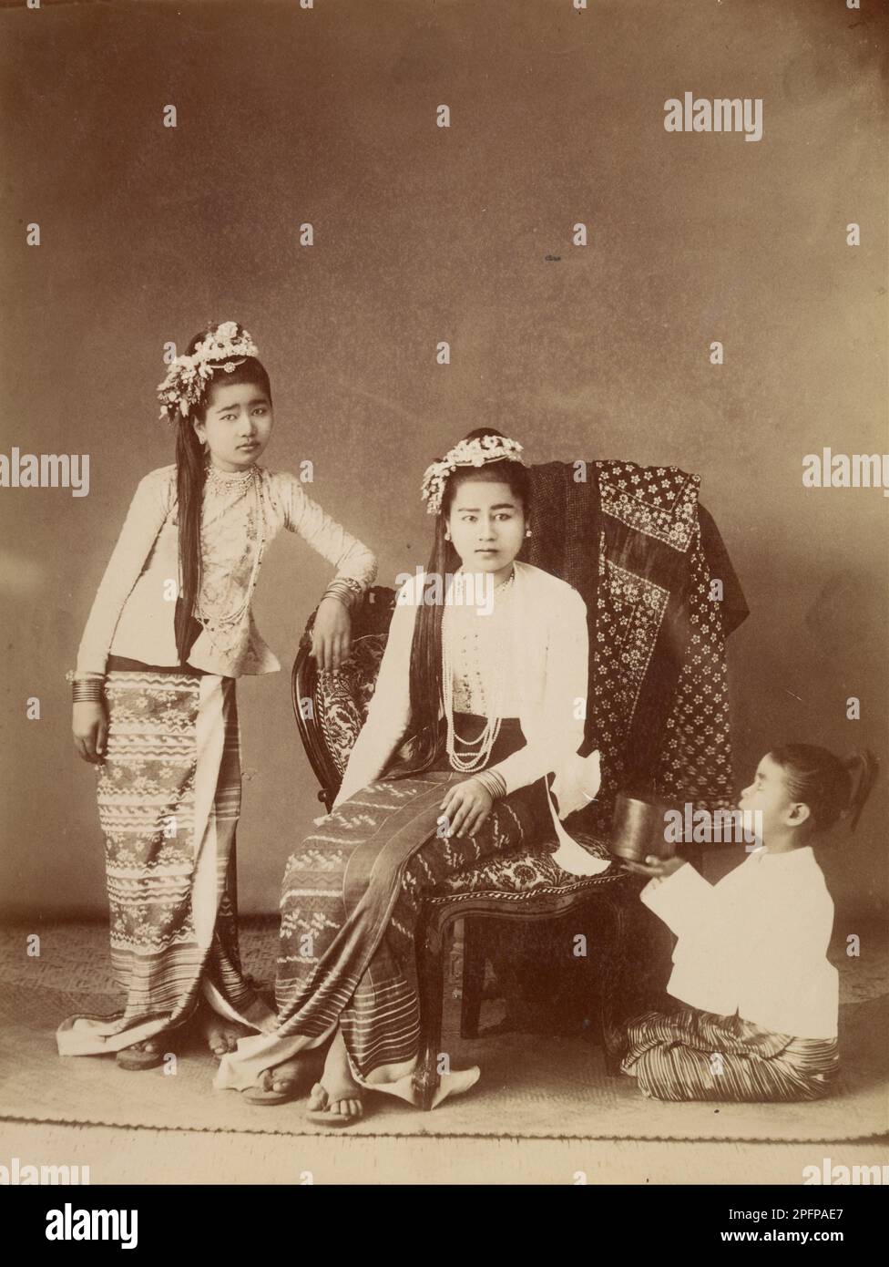 Burmese Princesses 1888 - 1893 by Felice Beato Stock Photo - Alamy