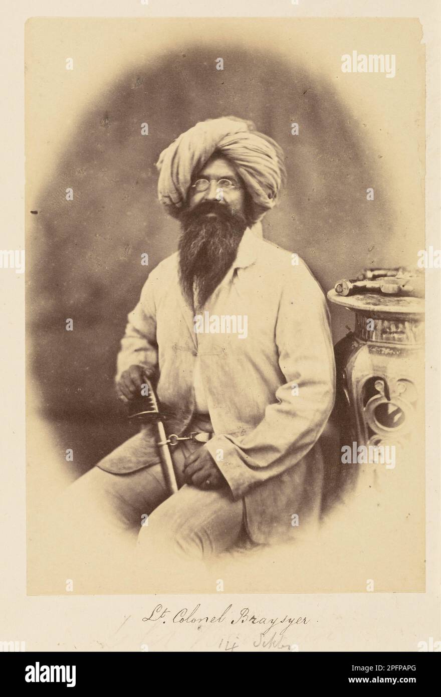 Lieutenant-Colonel Braysyer, 14th Sikhs 1858 - 1859 by Felice Beato ...