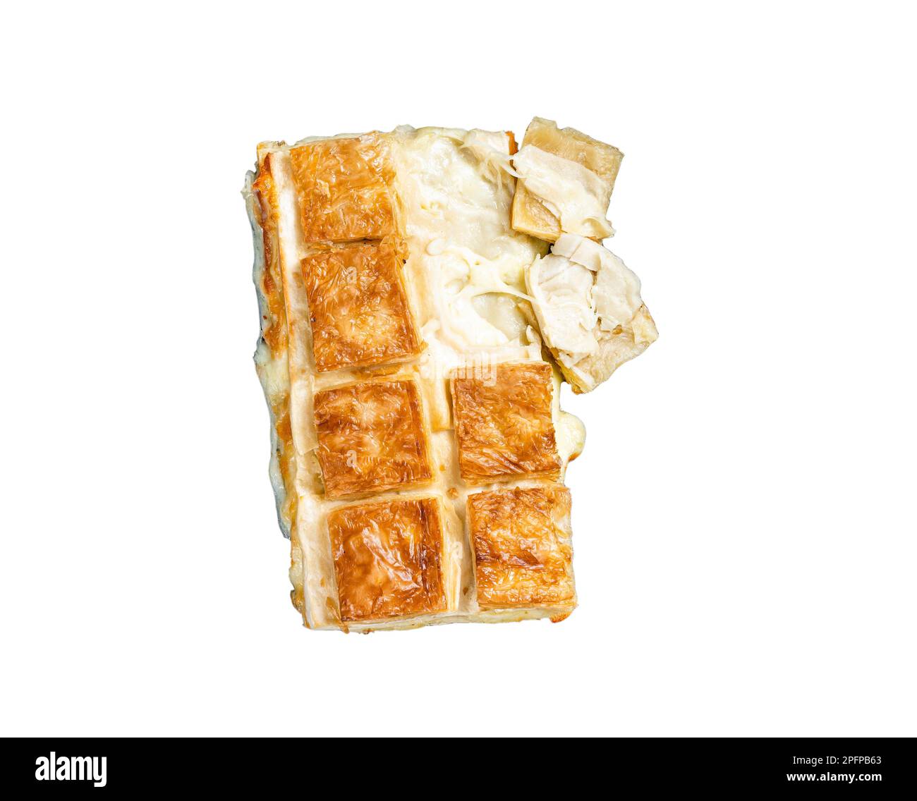 Turkish Su Boregi pie, Tabla borek or burek in plate. Isolated on white ...