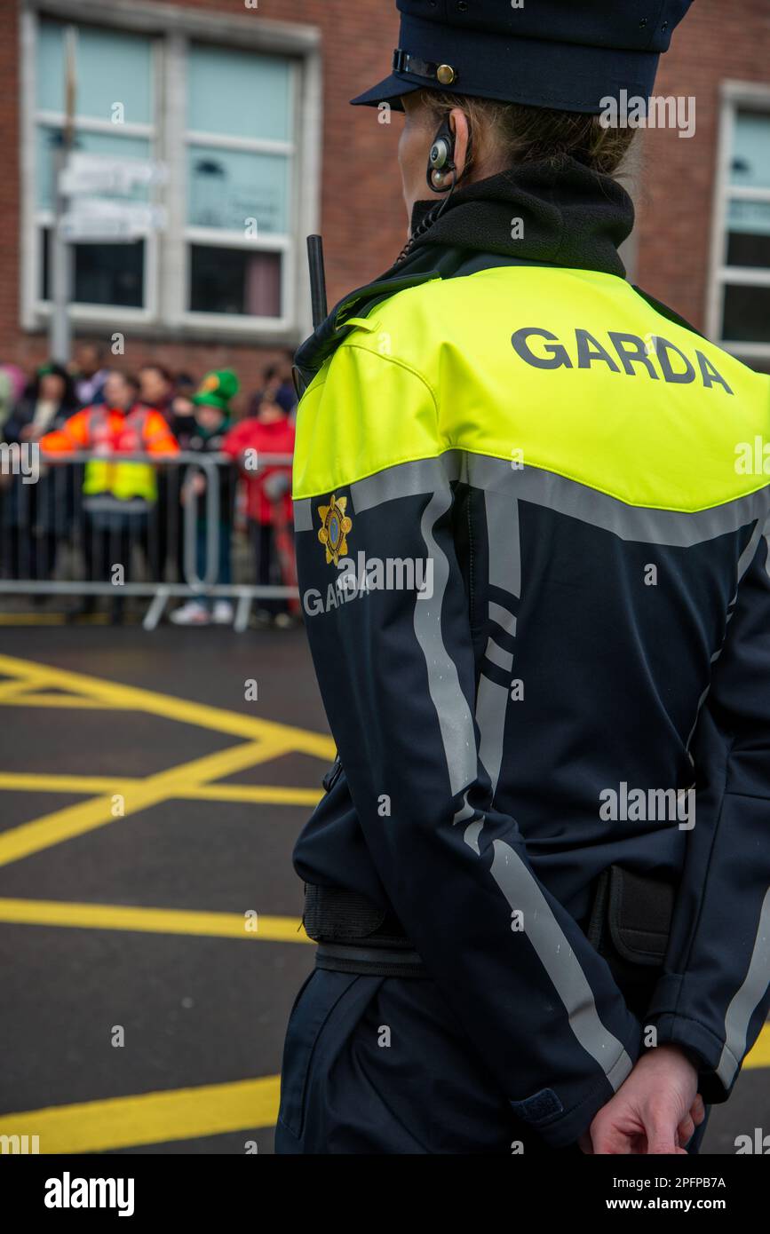 Garda at work during Patrick day in Limerick Ireland Stock Photo - Alamy