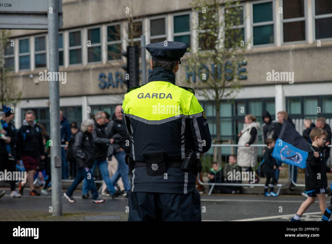 Garda at work during Patrick day in Limerick Ireland Stock Photo - Alamy