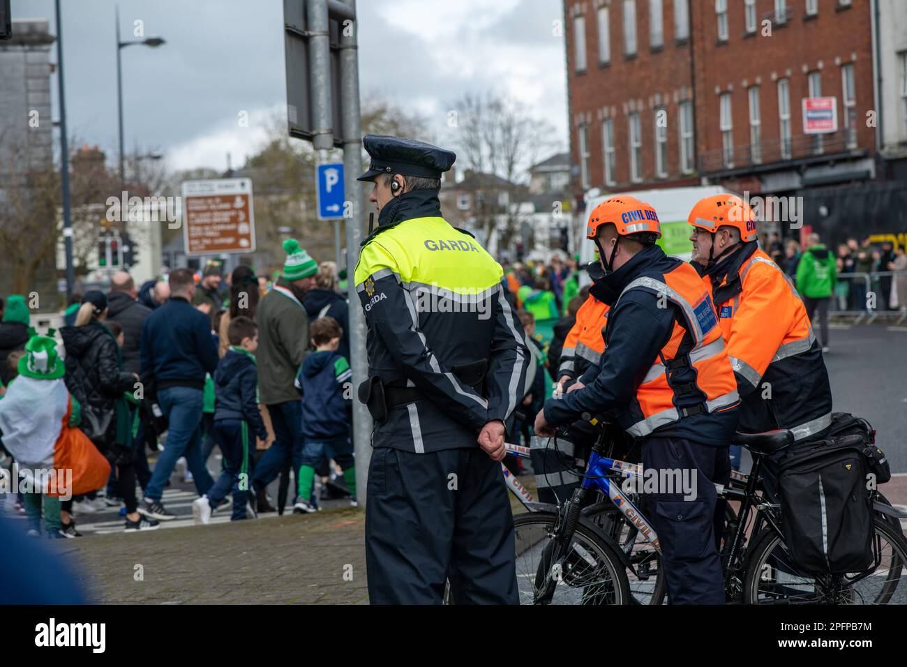 Garda at work during Patrick day in Limerick Ireland Stock Photo - Alamy