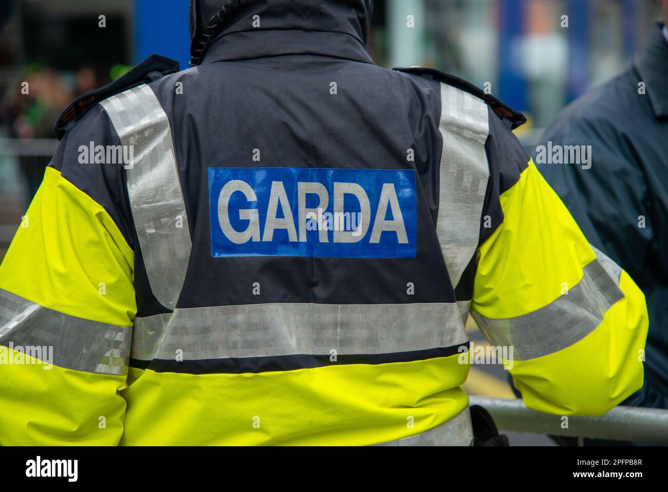 Garda at work during Patrick day in Limerick Ireland Stock Photo - Alamy