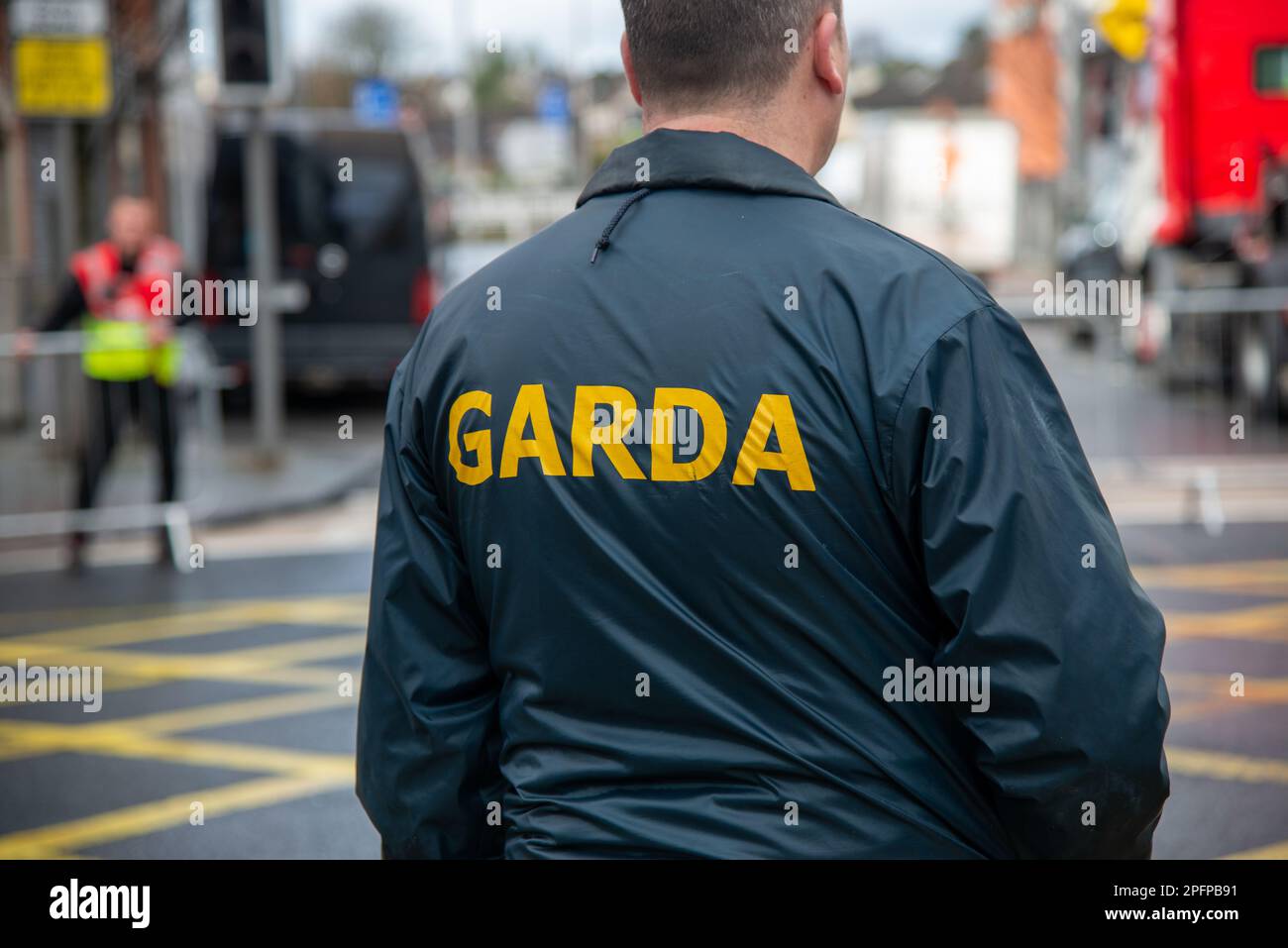 Garda at work during Patrick day in Limerick Ireland Stock Photo - Alamy