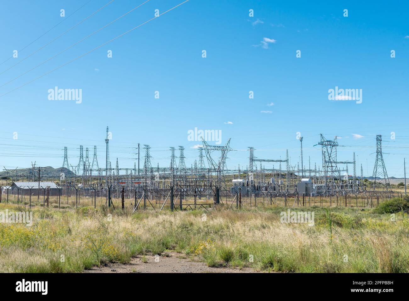 A substation for the Gariep Dam hydroelectric power station Stock Photo ...