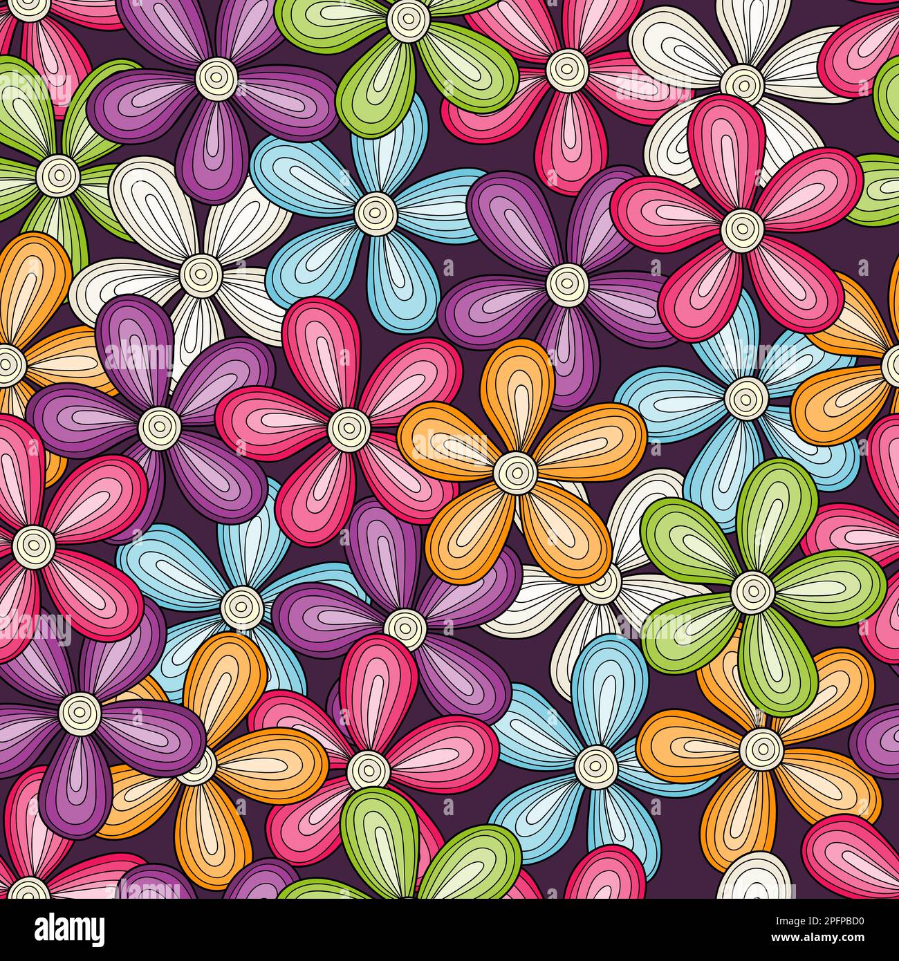 Colorful flowers pattern hi-res stock photography and images - Alamy