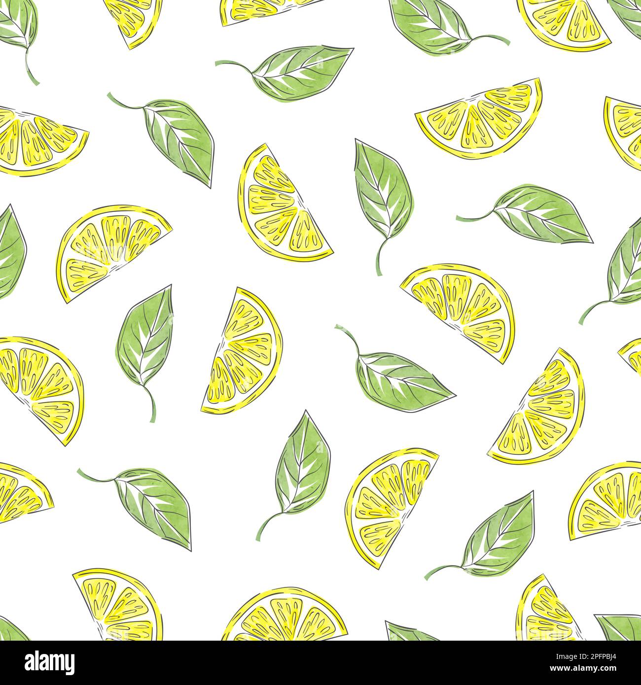 Hand drawn lemons pattern Stock Vector Images - Alamy