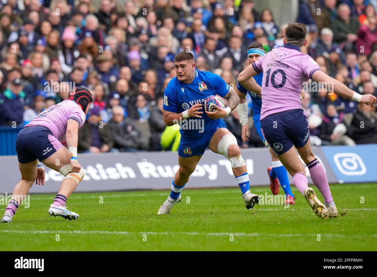 Edinburgh, UK. 18th Mar, 2023. Marco Riccioni #3 of Italy runs at ...
