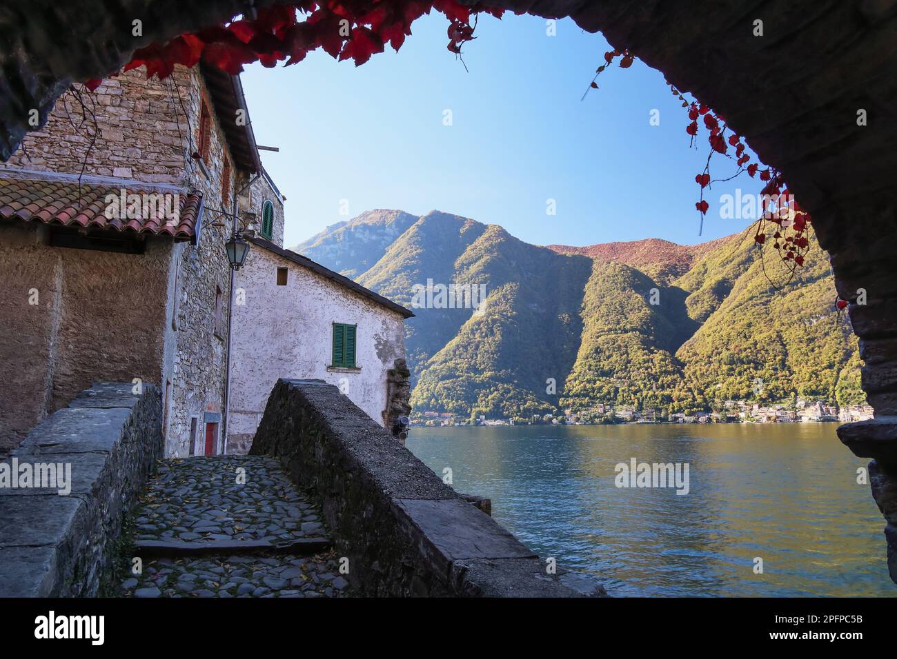 Bridge of the famous village of Lake Como, Nesso Stock Photo - Alamy