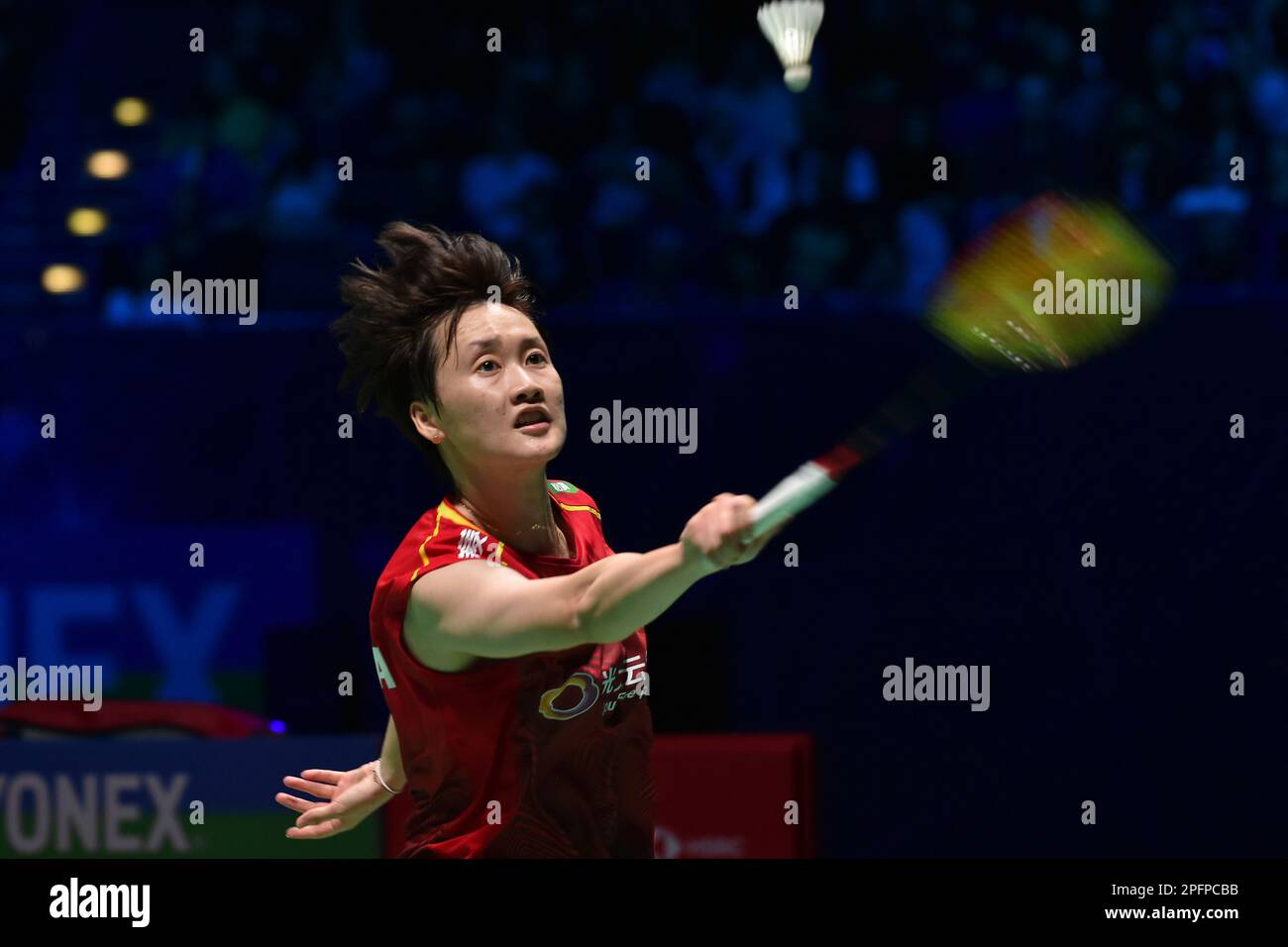 China's Chen Yu Fei returns a shot to Japan's Akane Yamaguchi during ...