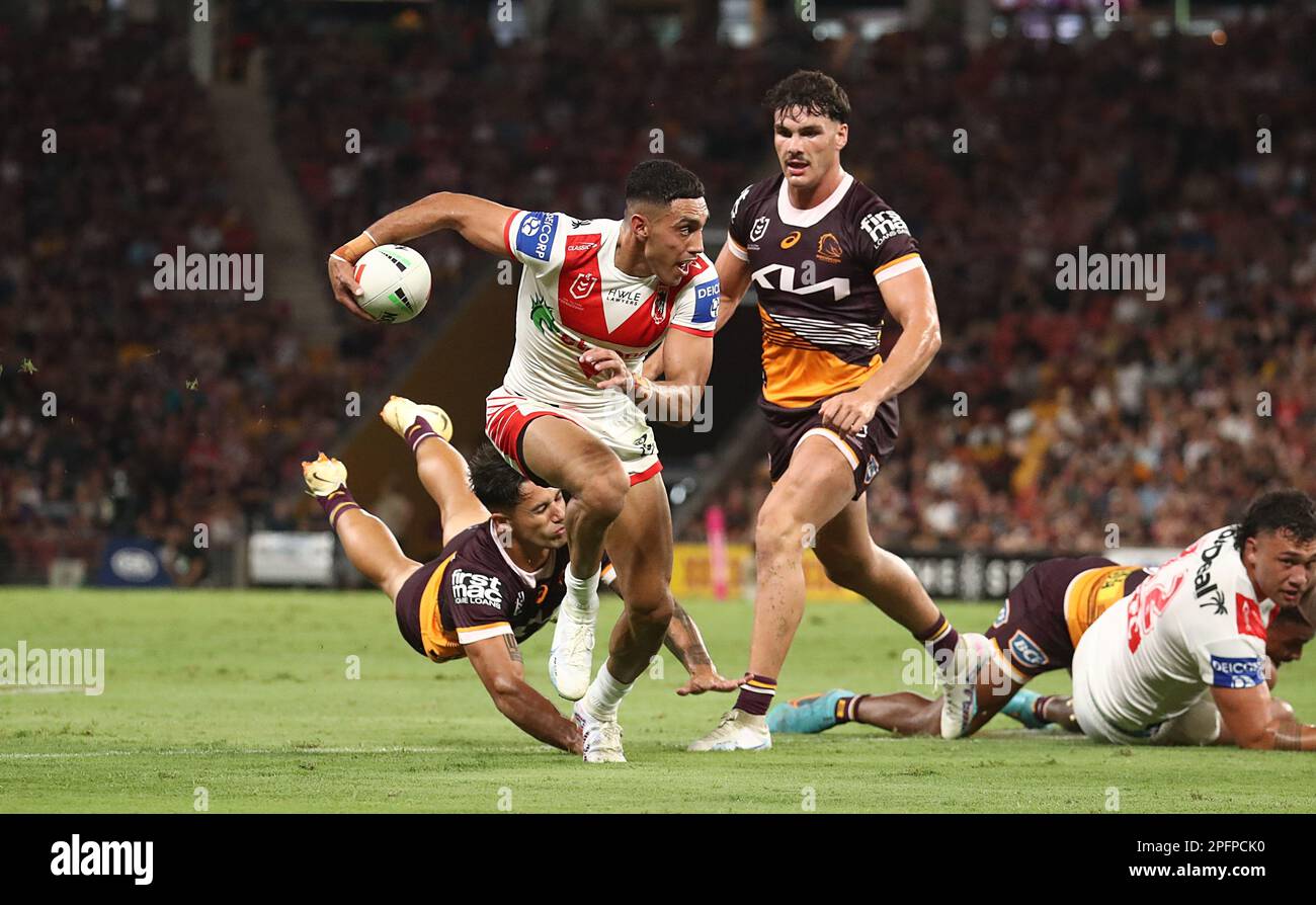 Tyrell Sloan of the Dragons in action during the NRL Round 3 match ...