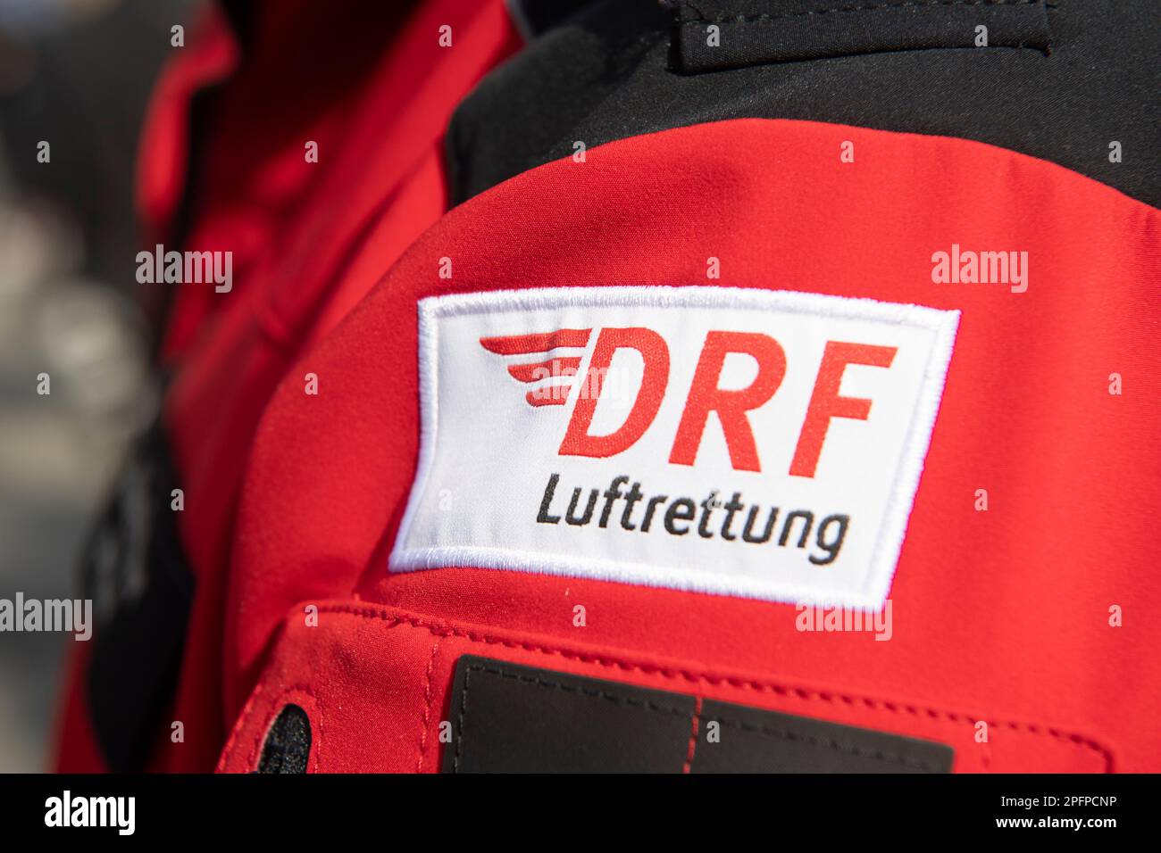 Berlin, Germany. 18th Mar, 2023. The DRF Luftrettung logo can be seen ...