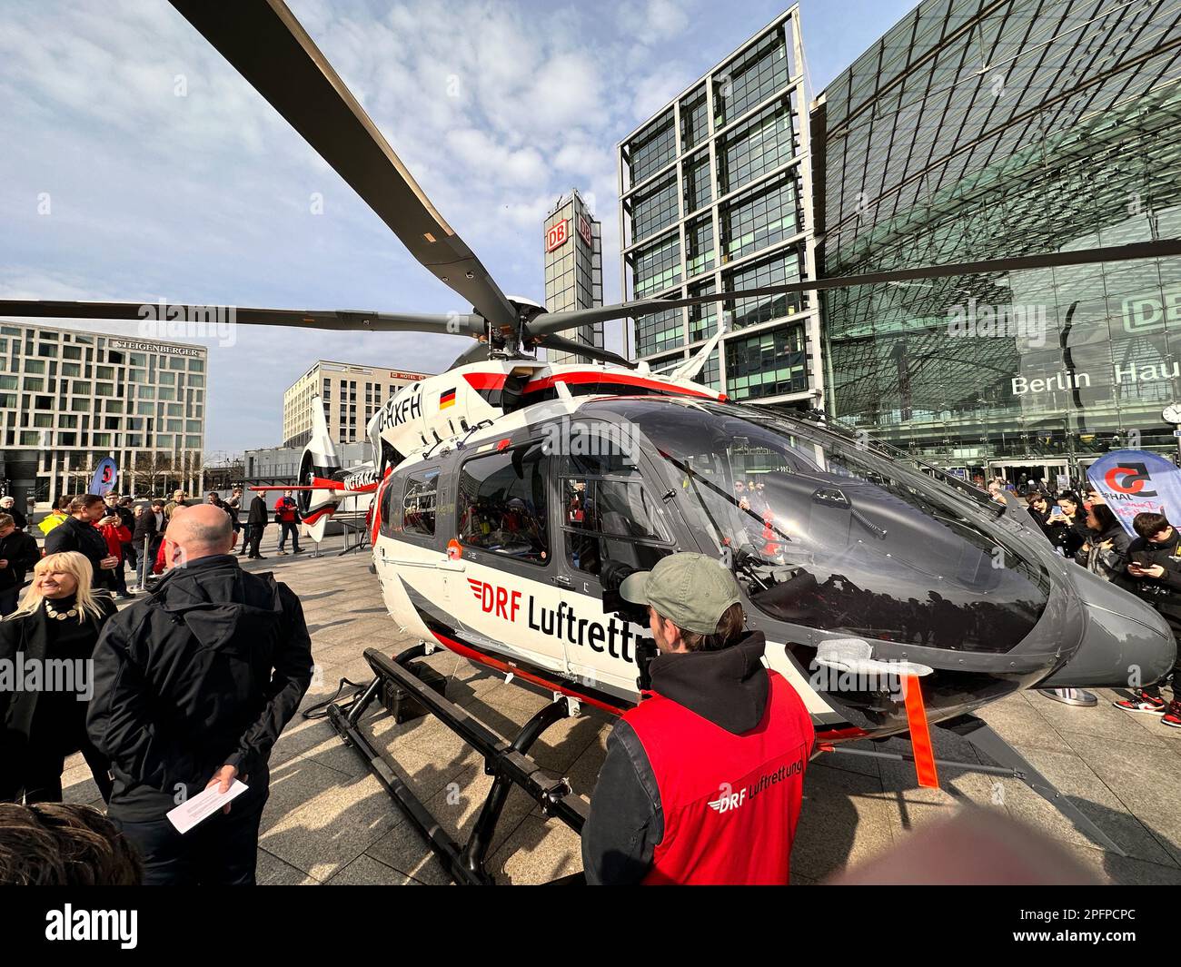 Berlin, Germany. 18th Mar, 2023. A rescue helicopter of the DRF ...