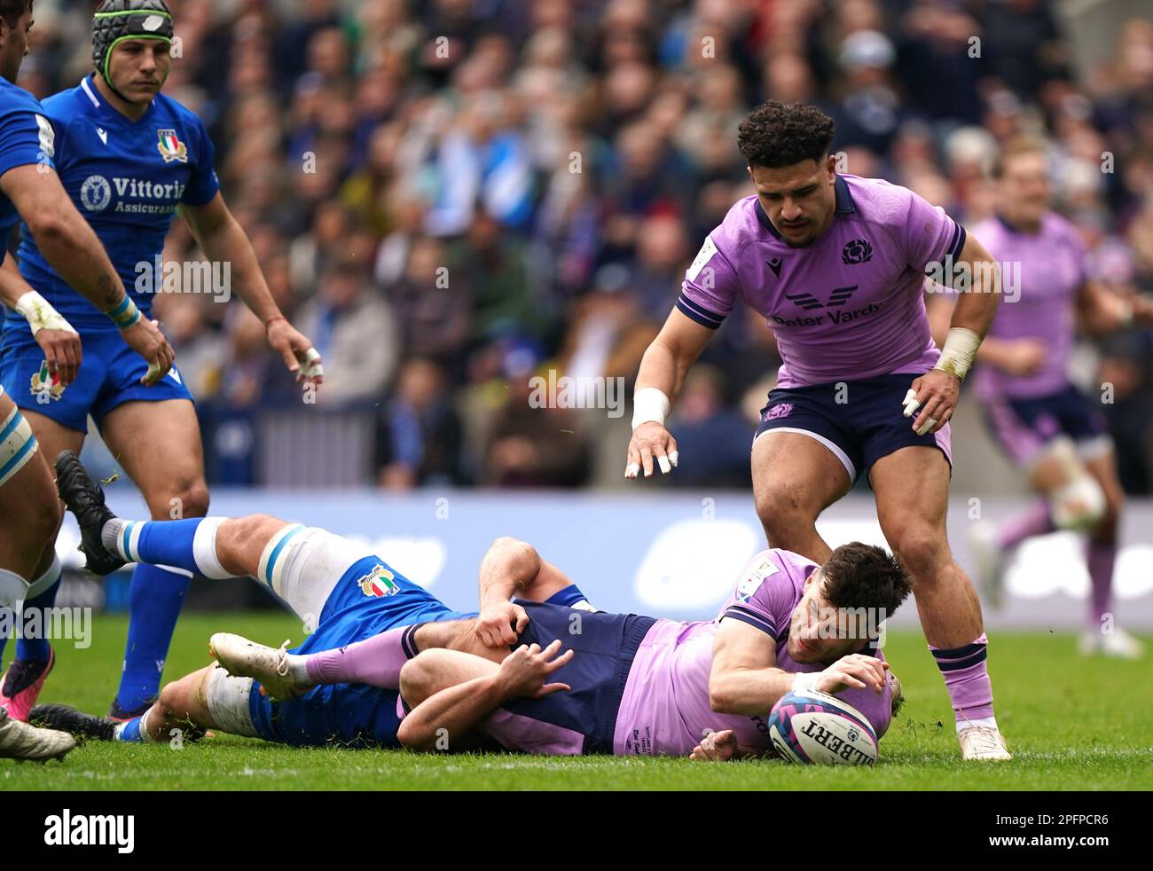 Scotland's Blair Kinghorn scores his side's second try of teh game ...