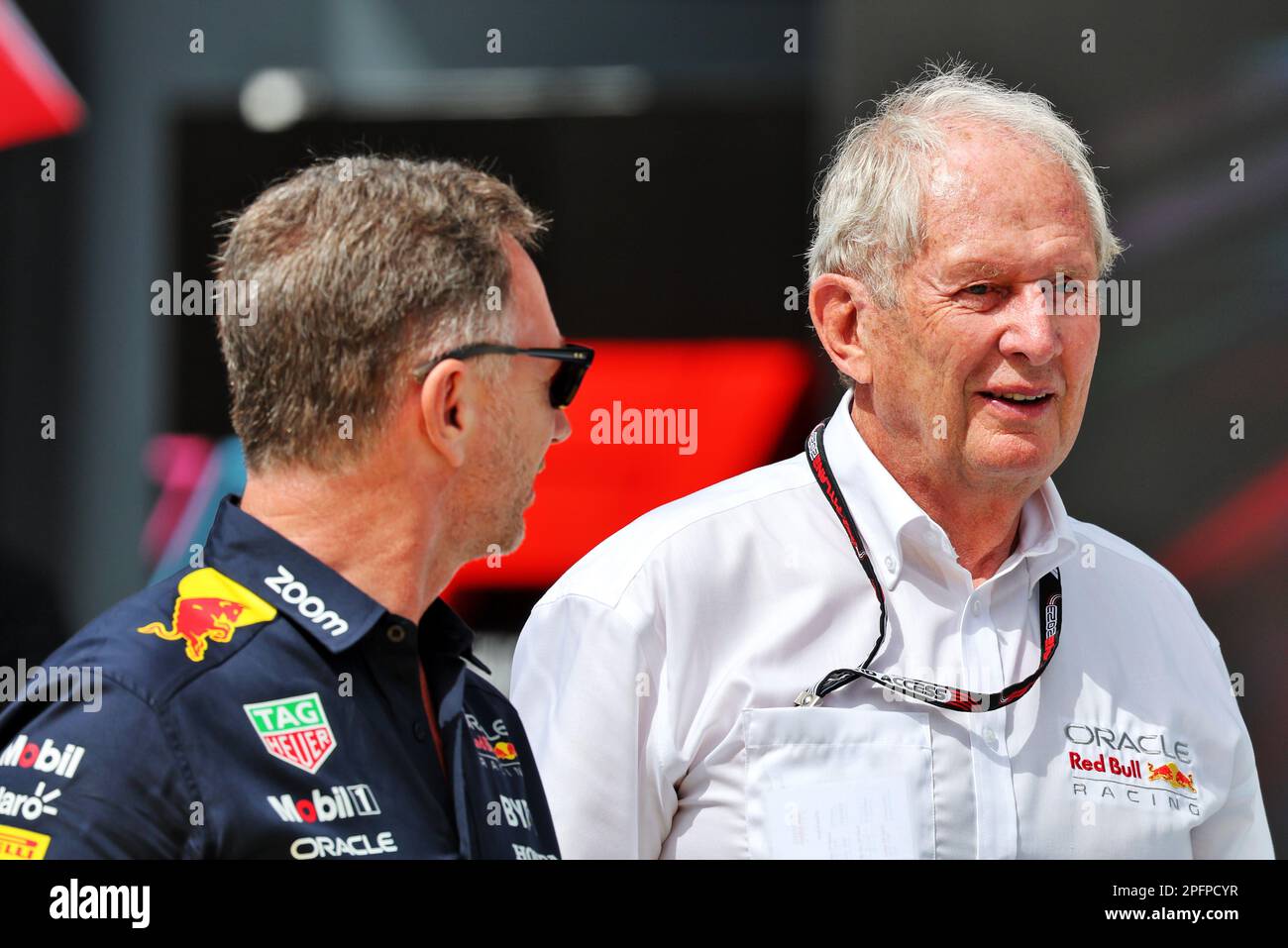 Jeddah, Saudi Arabia. 18th Mar, 2023. (L to R): Christian Horner (GBR ...