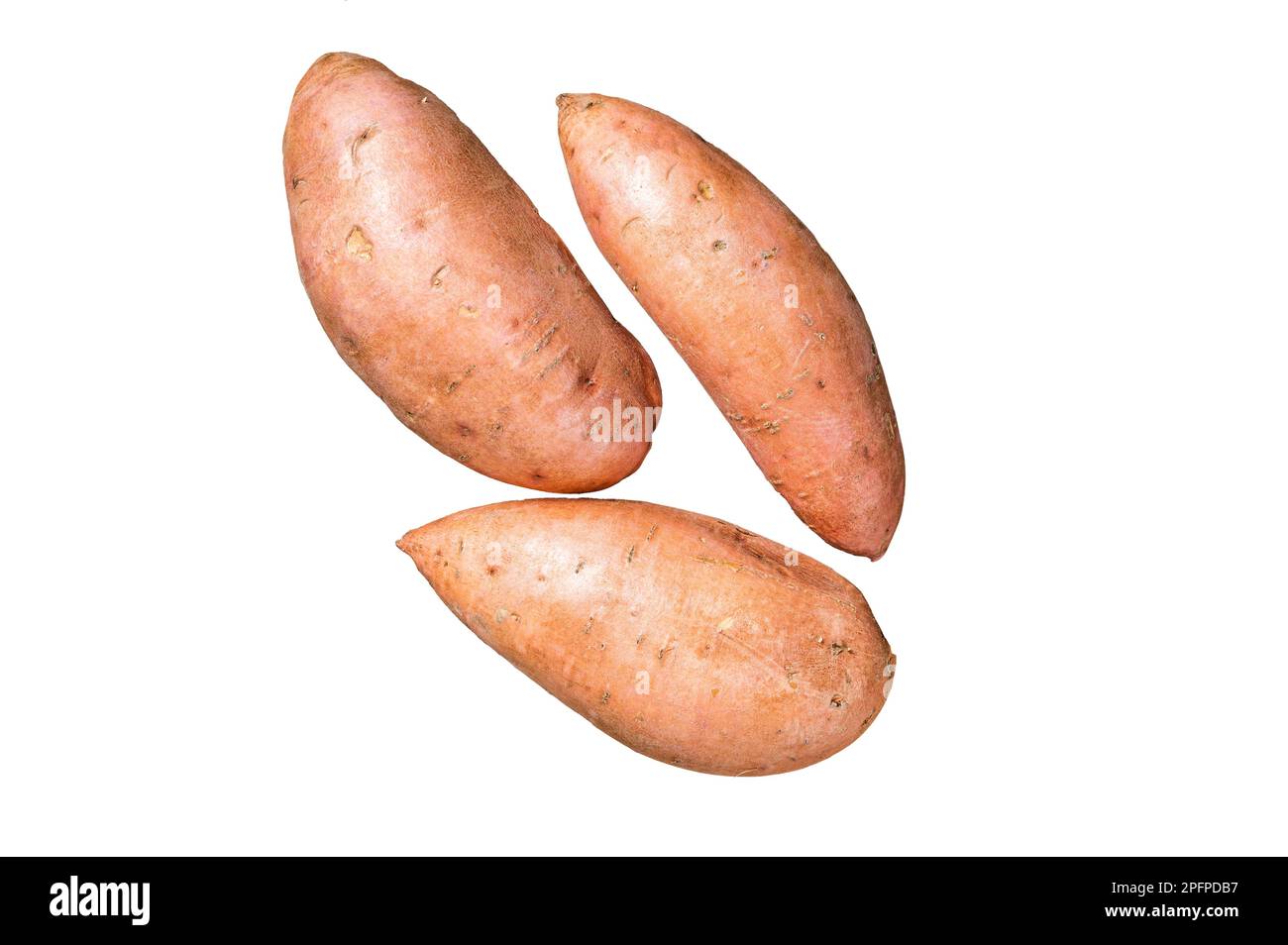 Raw sweet potatoes on kitchen table, fresh batata. Isolated on white ...
