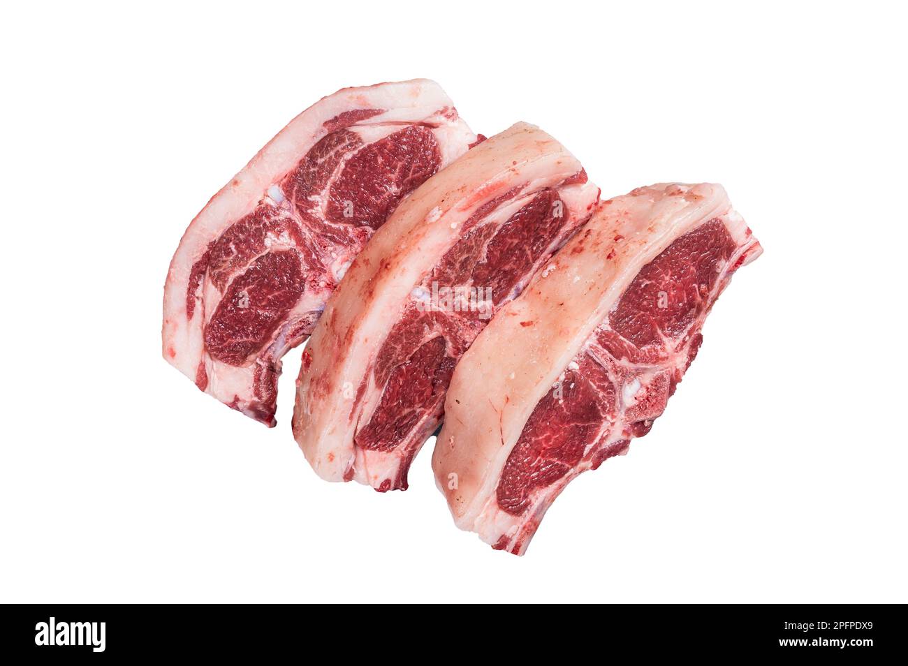 Raw fresh meat lamb mutton saddle. Isolated on white background Stock ...