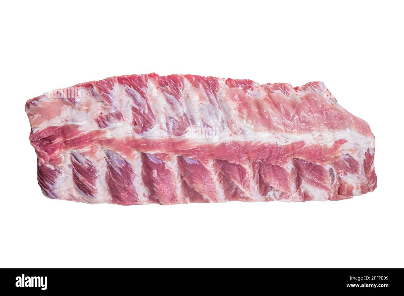 Raw rack of pork spare ribs. Isolated on white background Stock Photo ...