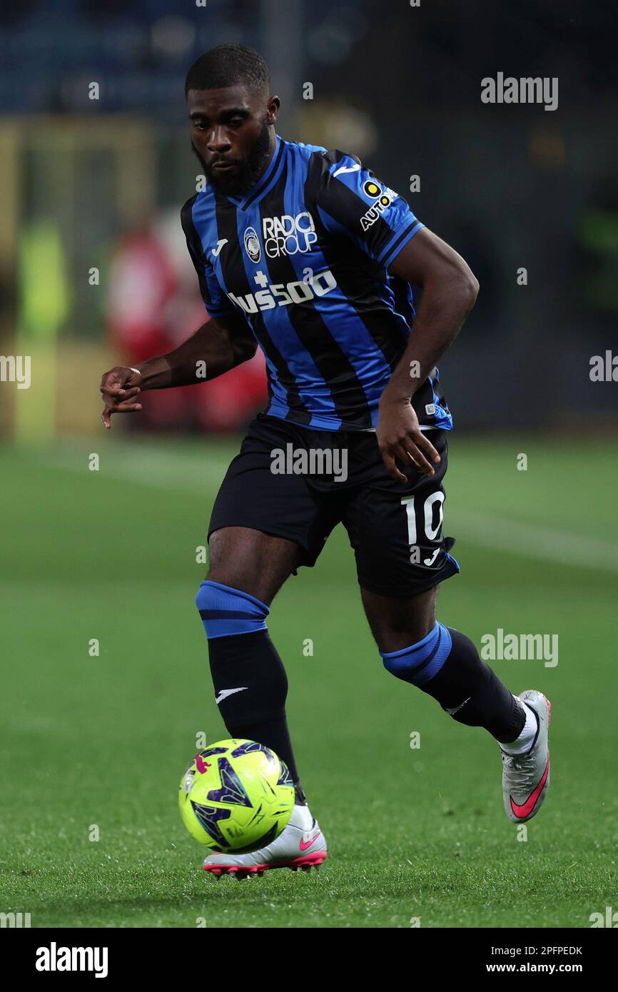 Gewiss Stadium, Bergamo, Italy, March 17, 2023, Jeremie Boga of ...