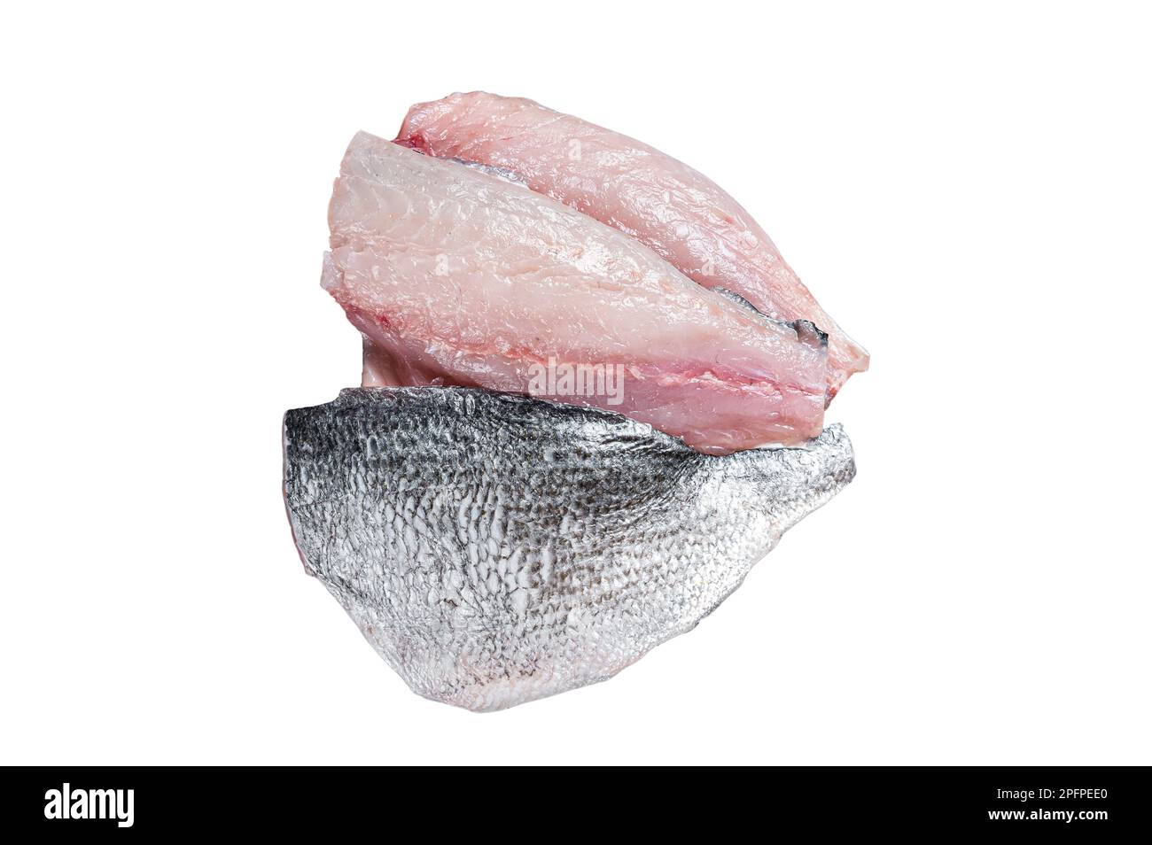 Raw Sea bream Dorado fish fillets. Isolated on white background Stock ...