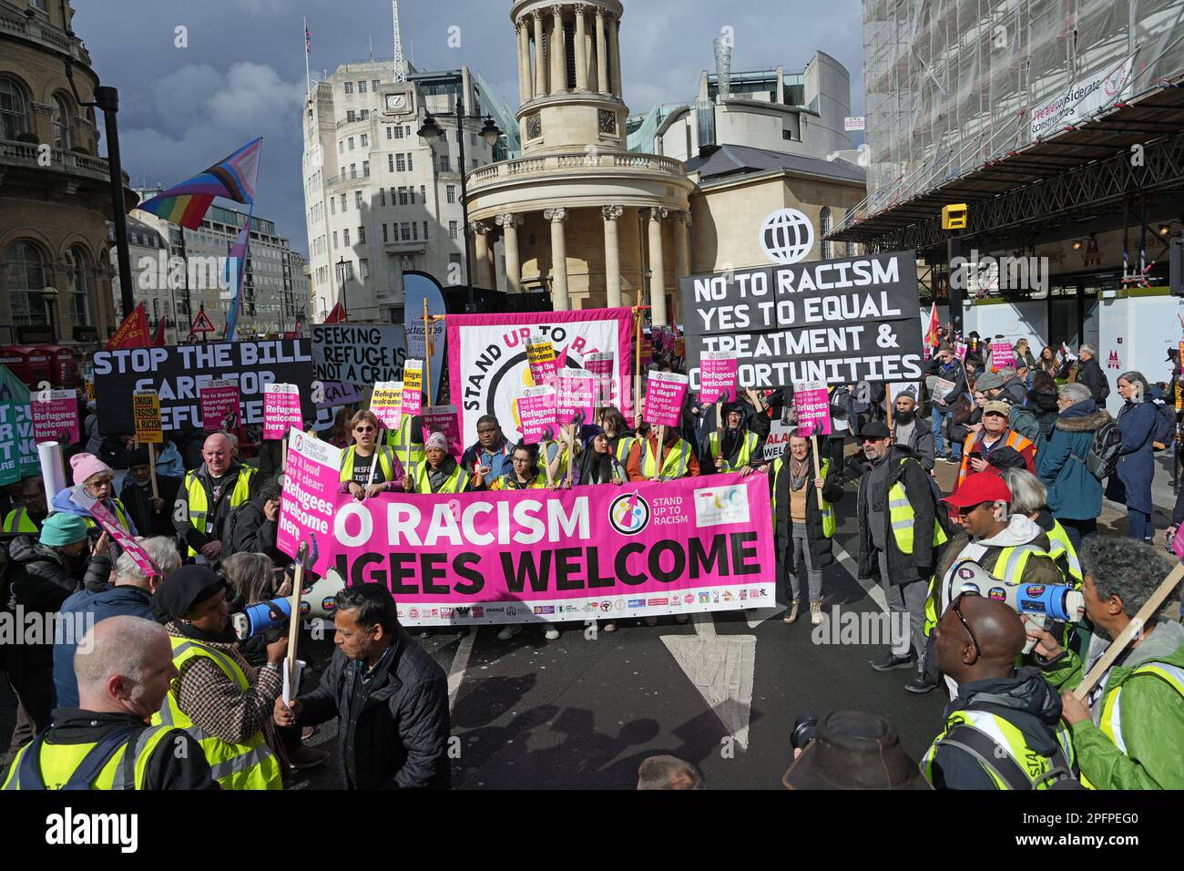 People march towards Downing Street in London to demonstrate against ...