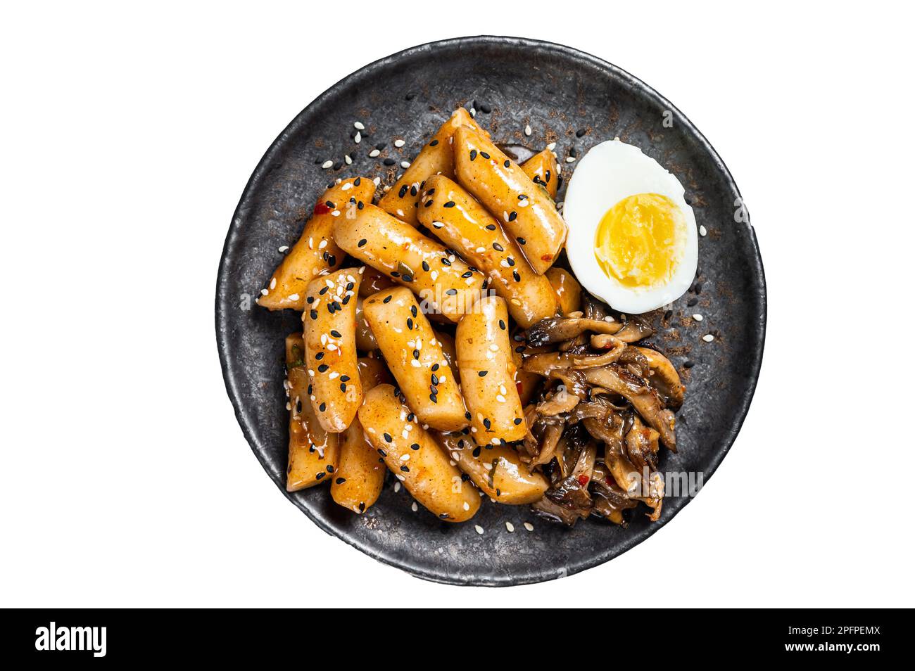 Korean Tteokbokki, Topokki fried rice cake stick in Hot and spicy sauce ...
