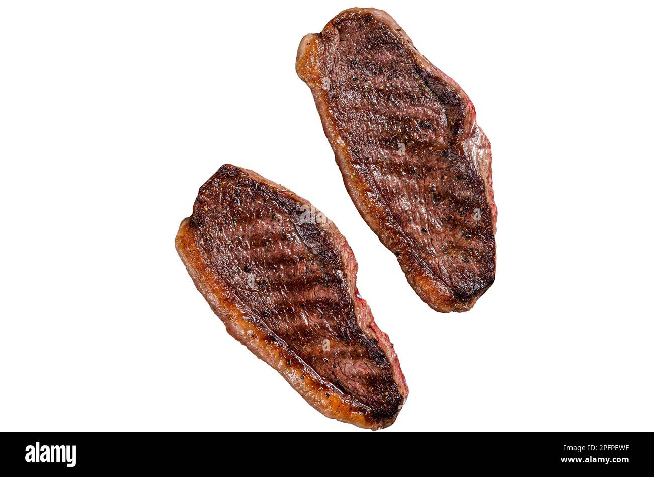 BBQ Grilled cap rump or Top sirloin beef steak, fried meat on grill ...