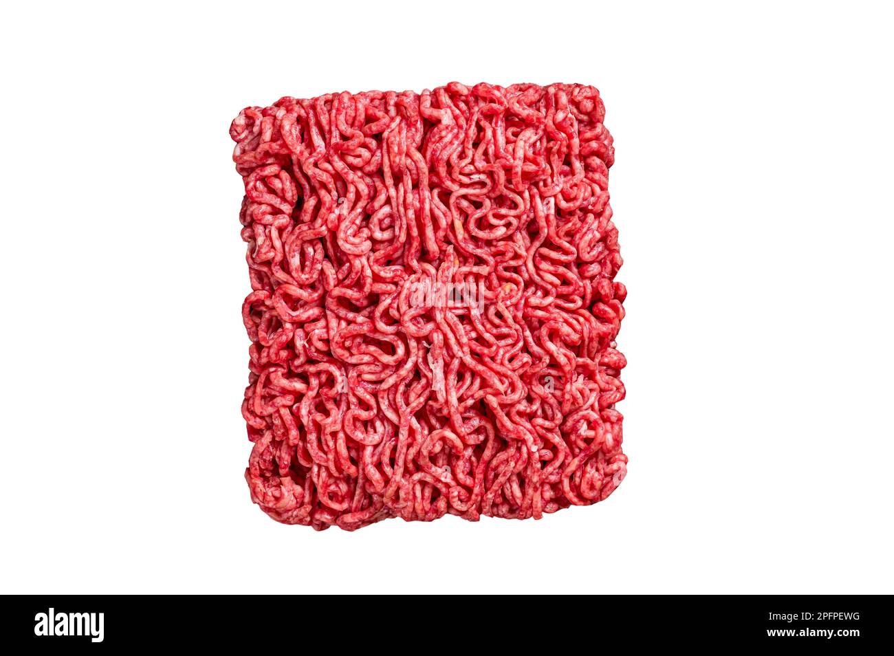 Uncooked beef veal Mince Meat, raw ground meat. Isolated on white ...