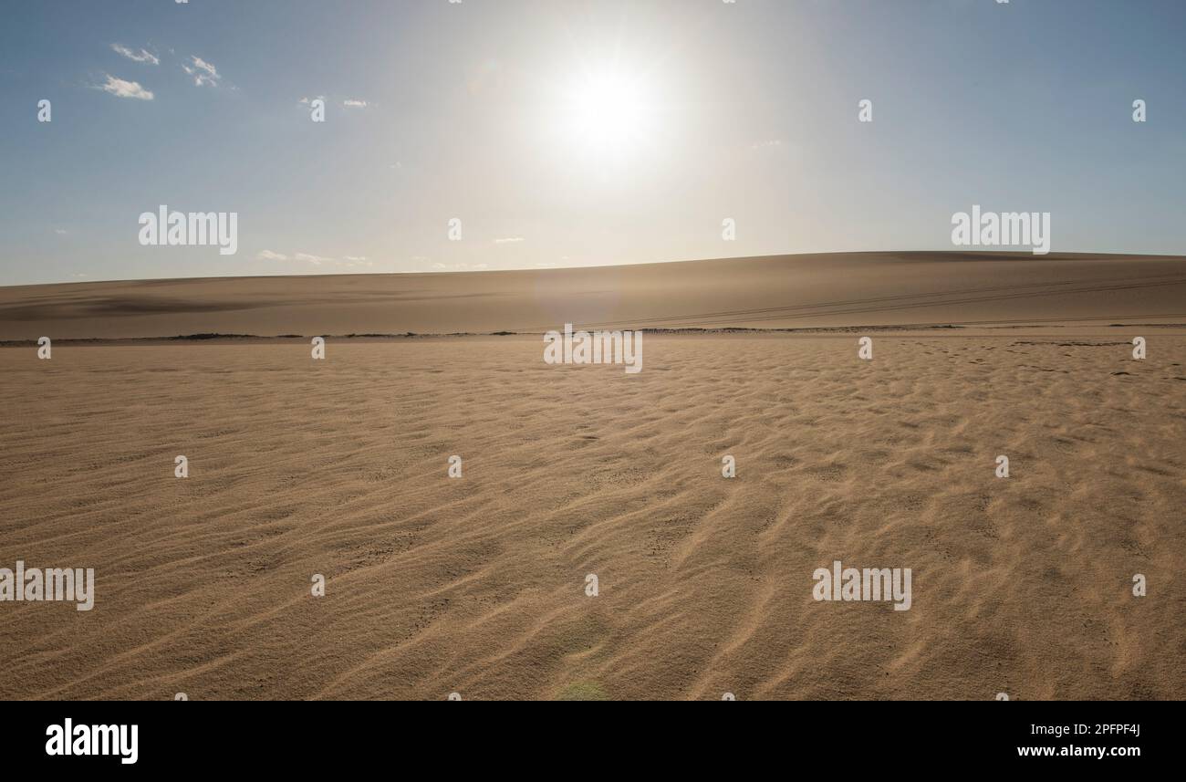 Landscape scenic view of desolate barren western desert karaween sand ...