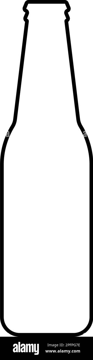 Bottle beer with glass contour outline line icon black color vector ...