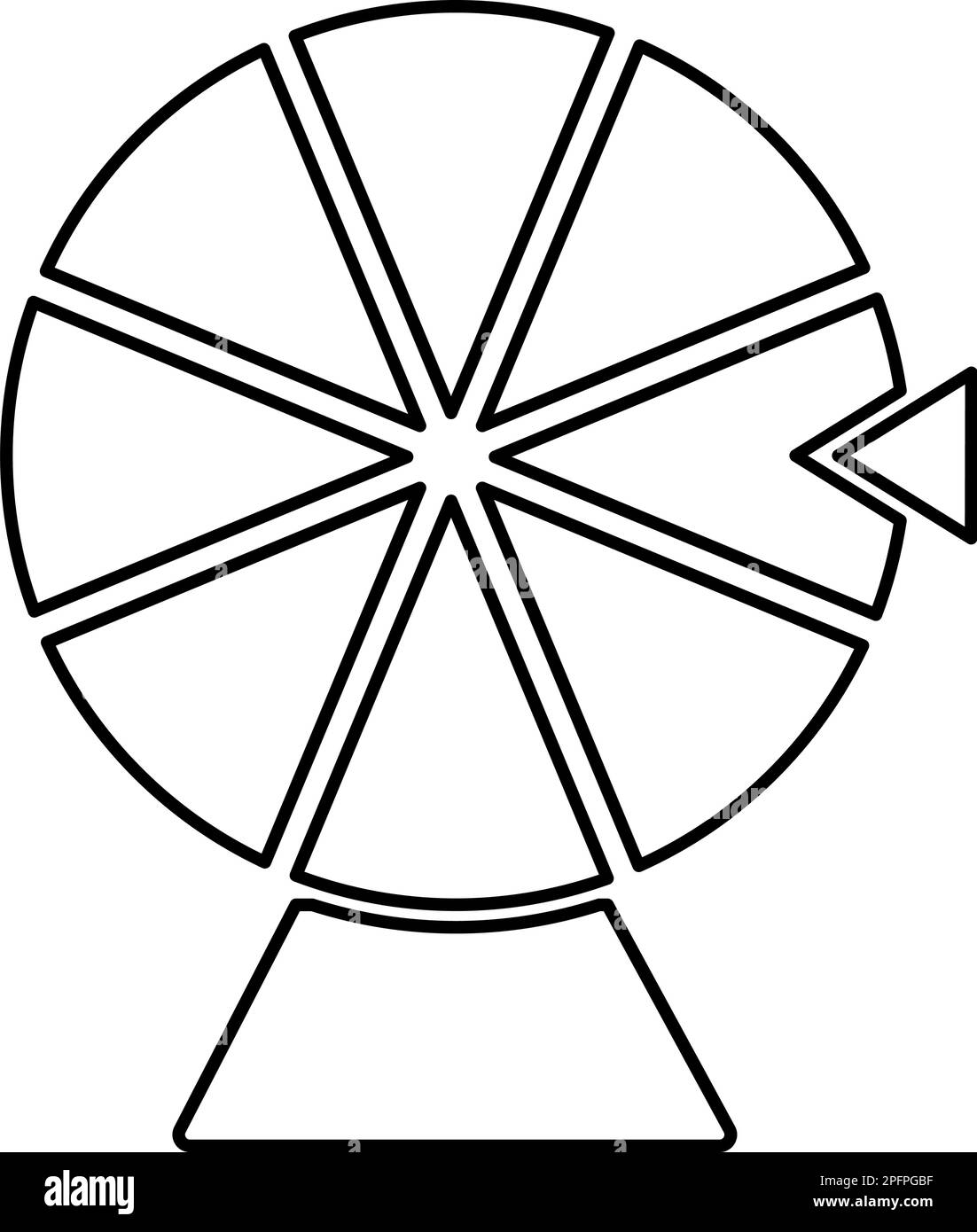 Wheel of Fortune lucky roulette spinning game chance concept contour ...