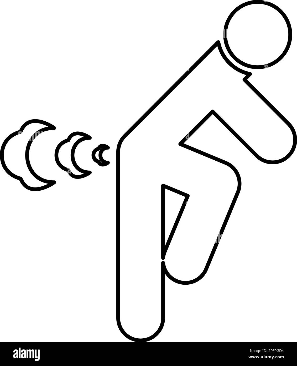 Man Farts Break Wind Farting Bloating Gas Cloud Stench Bad Smell Flatulency Contour Outline Line