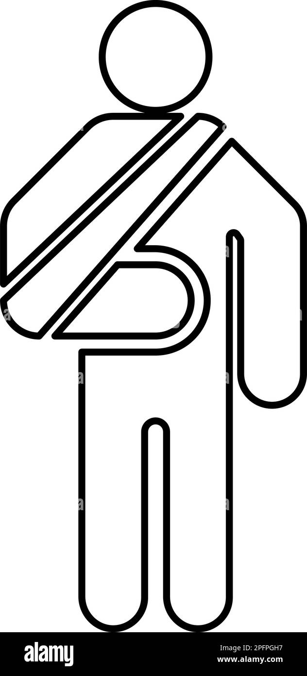 Man with broken arm hand gypsum injured stick using sticks person ...