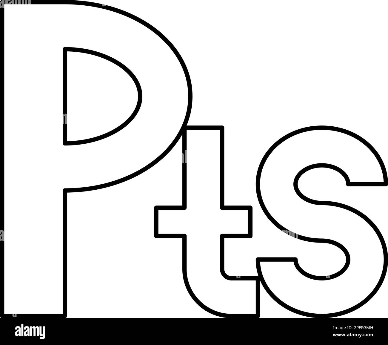 Symbol peseta spanish currency money contour outline line icon black ...