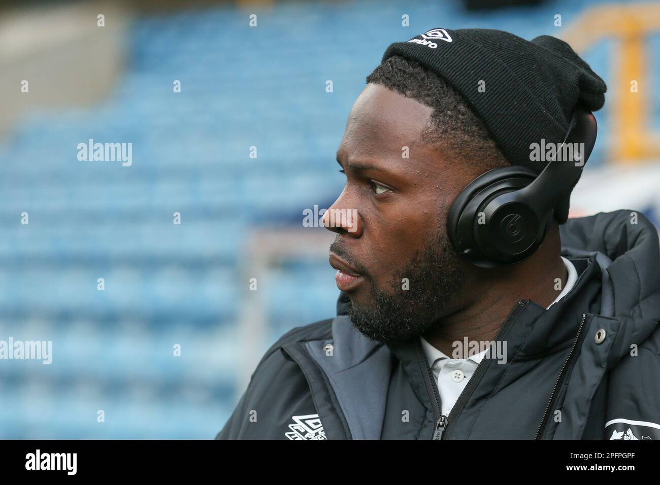 Tyreece Simpson #27 of Huddersfield Town arriving during the Sky Bet ...