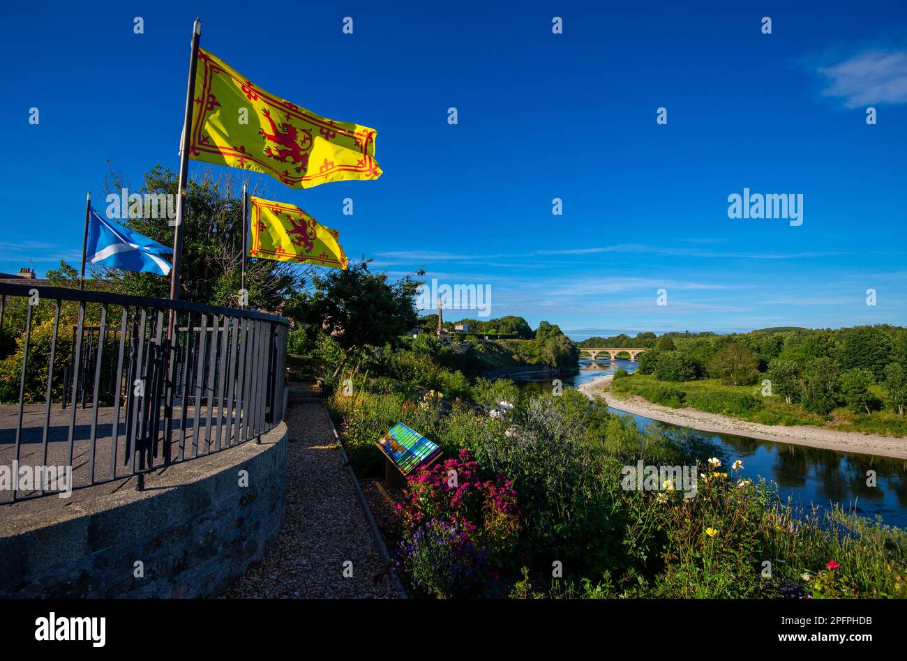 The English Scottish border viewed from Henderson Park, Coldstream on ...
