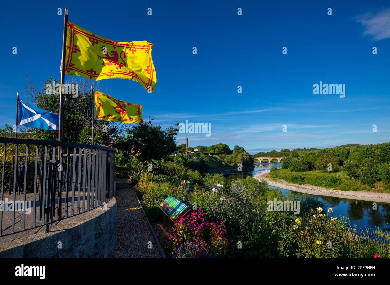 The English Scottish border viewed from Henderson Park, Coldstream on ...