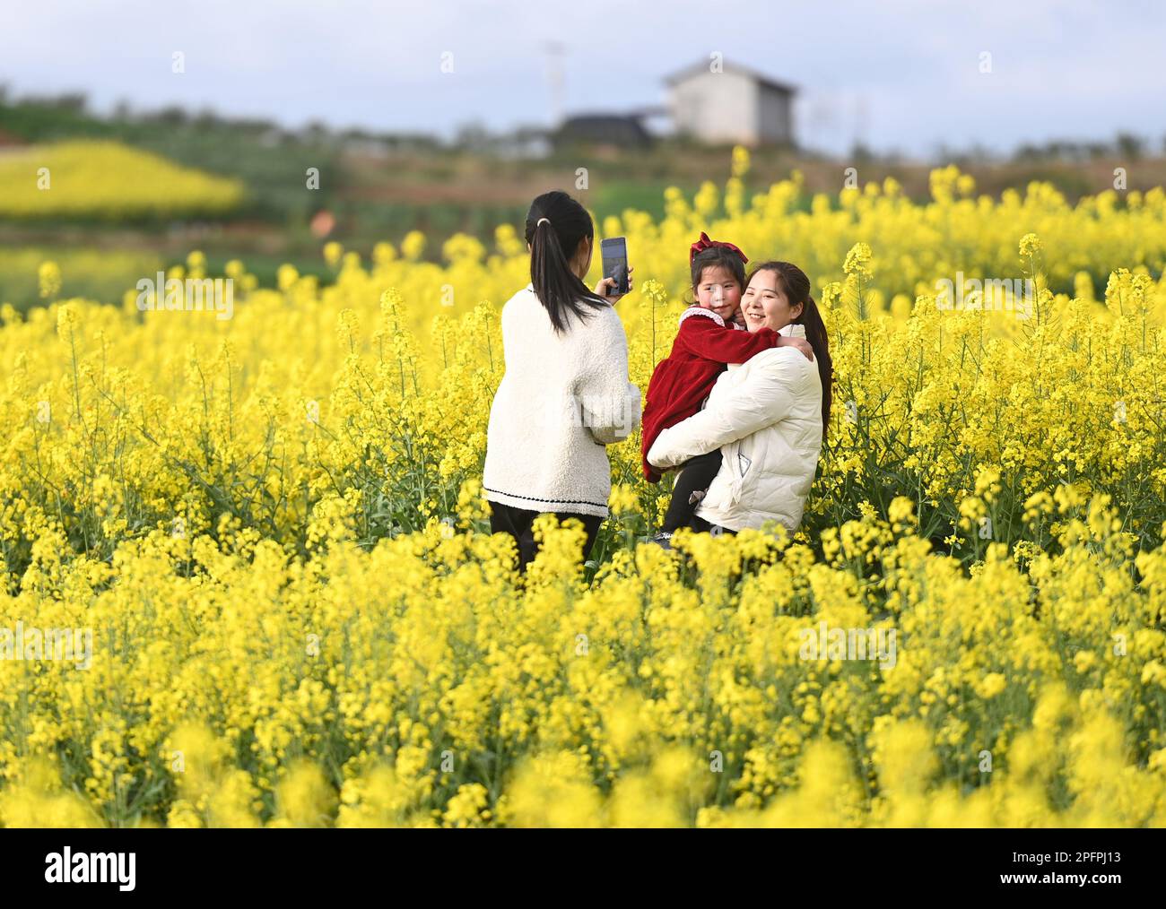 Hanzhong, China's Shaanxi Province. 17th Mar, 2023. Tourists take ...