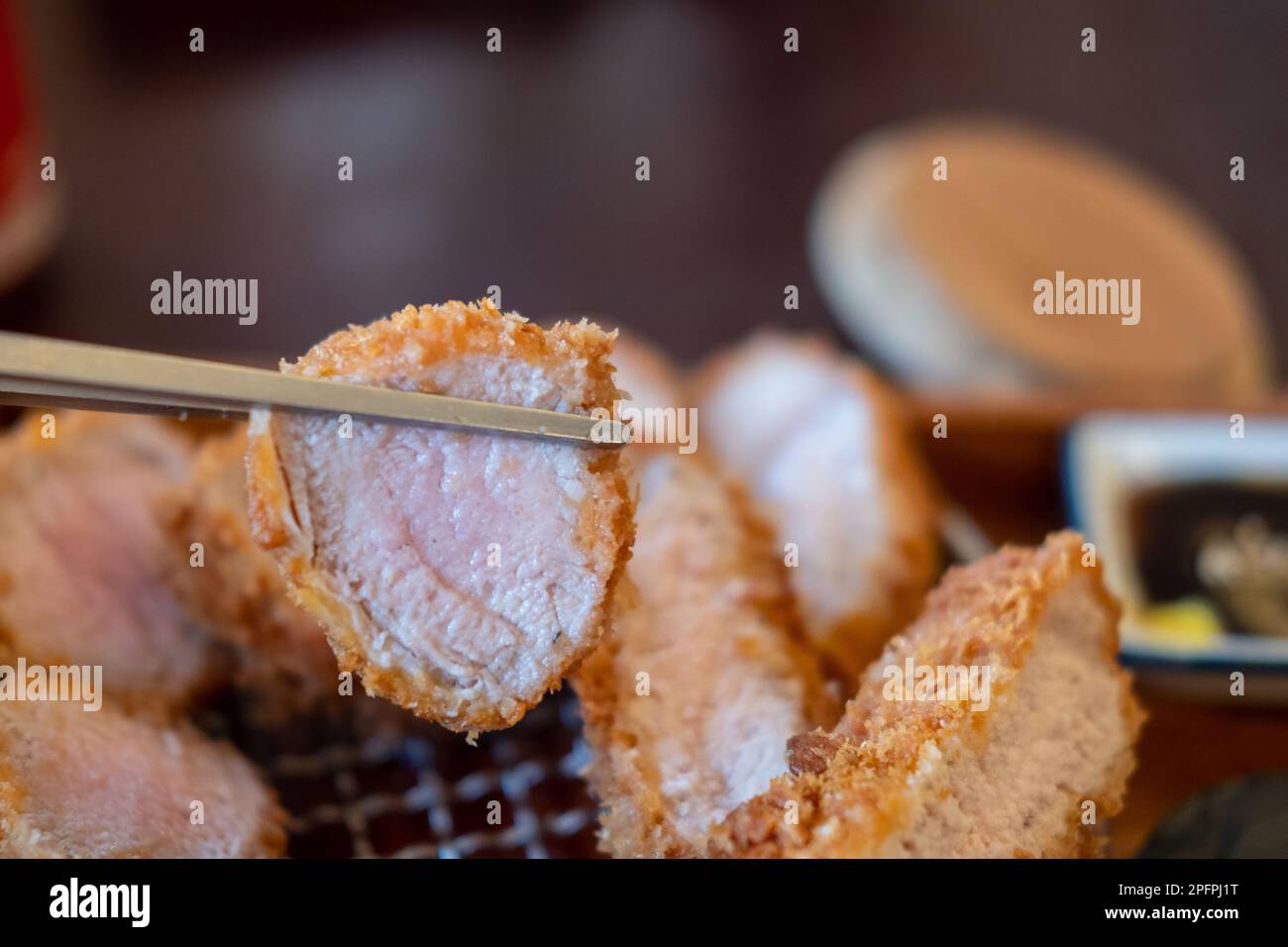 Tonkatsu, Fried Pork serve on plate in restaurant Stock Photo - Alamy