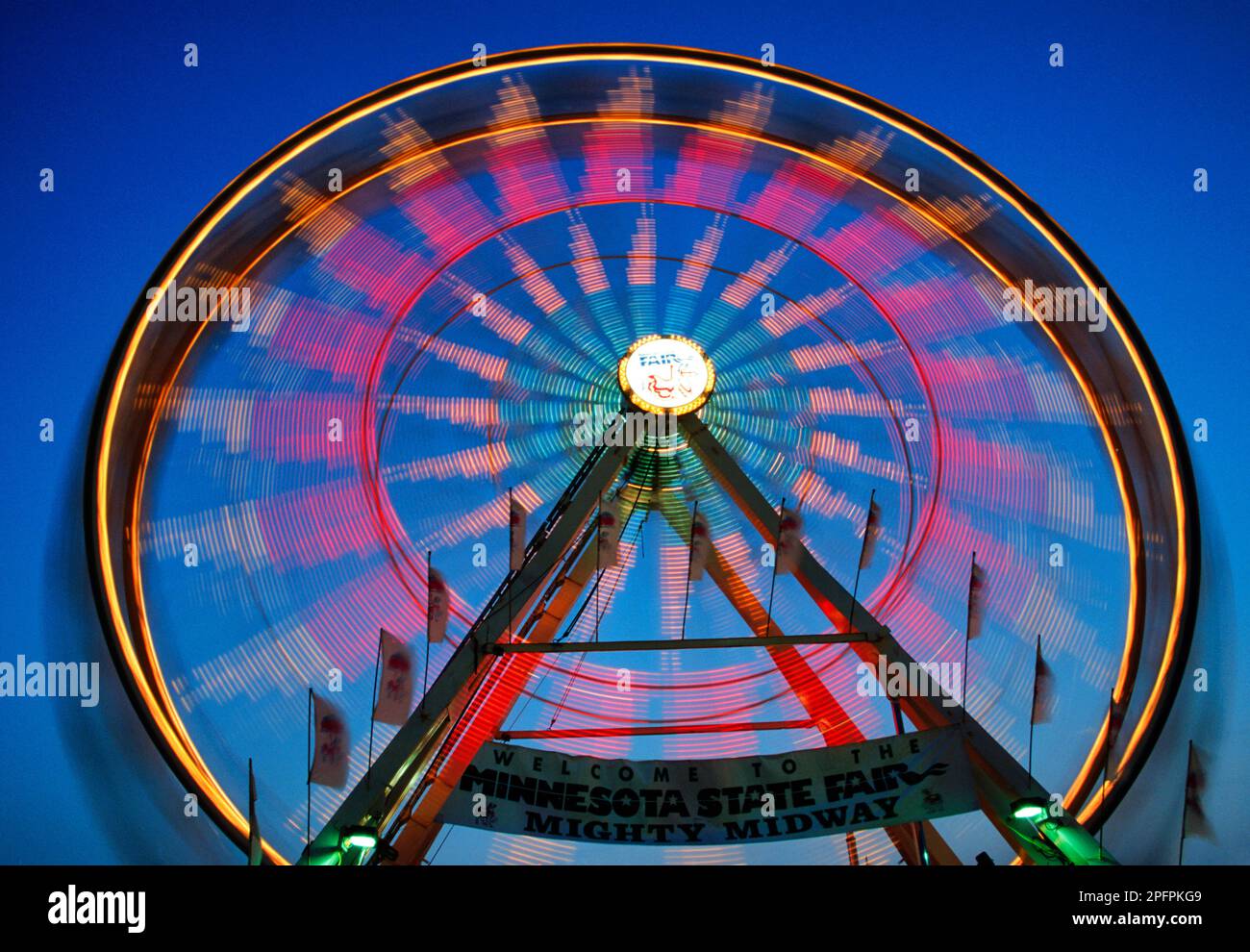 A ferris wheel spins to the thrill of its passengers at the Minnesota ...