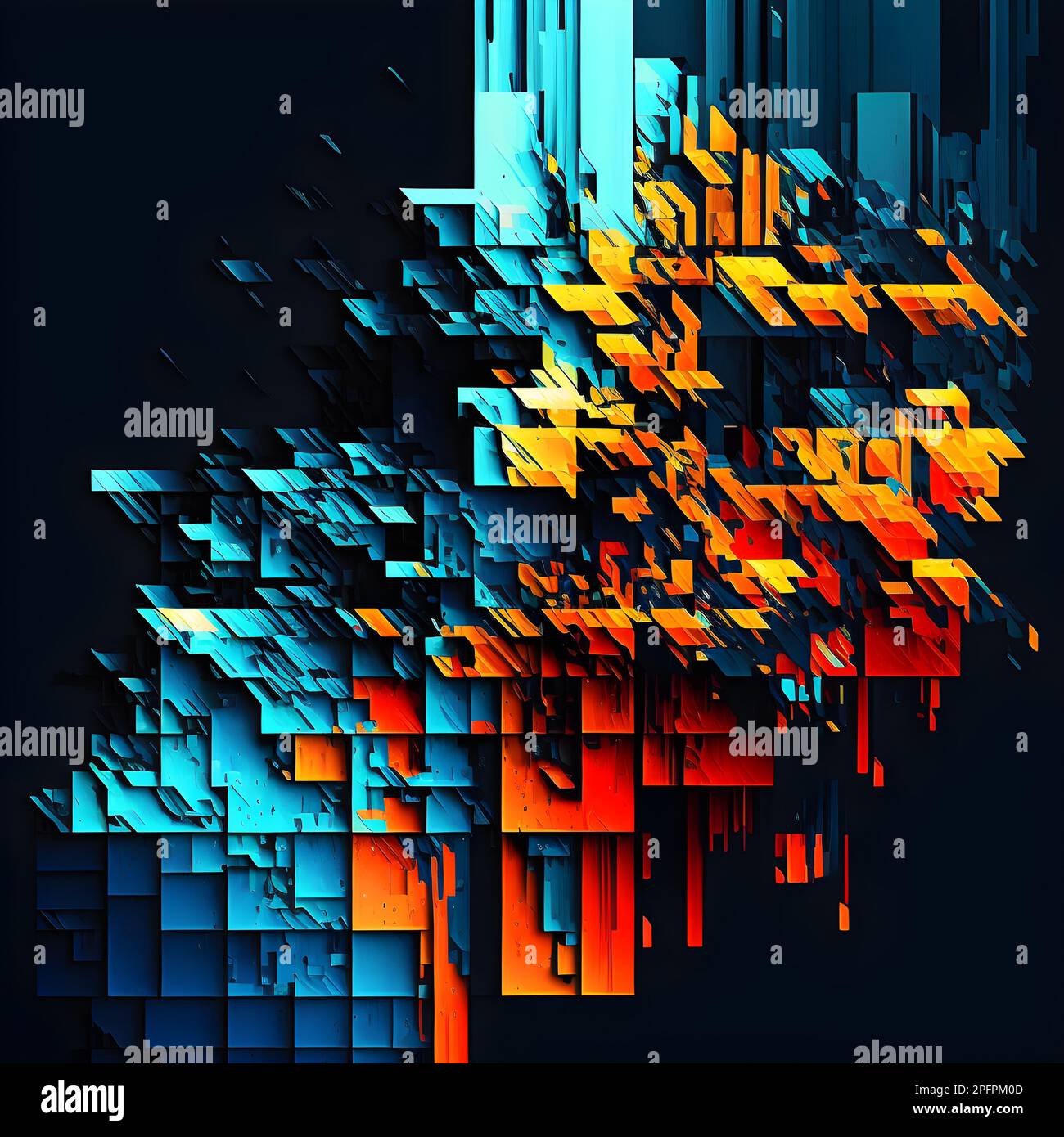 An abstract image featuring multiple vibrant squares in a range of colors, creating a visually ...