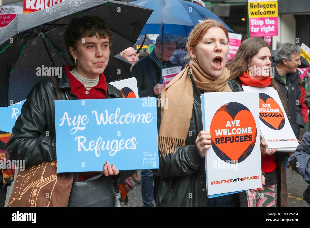 Glasgow, UK. 18th Mar, 2023. Several thousand people turned out in ...