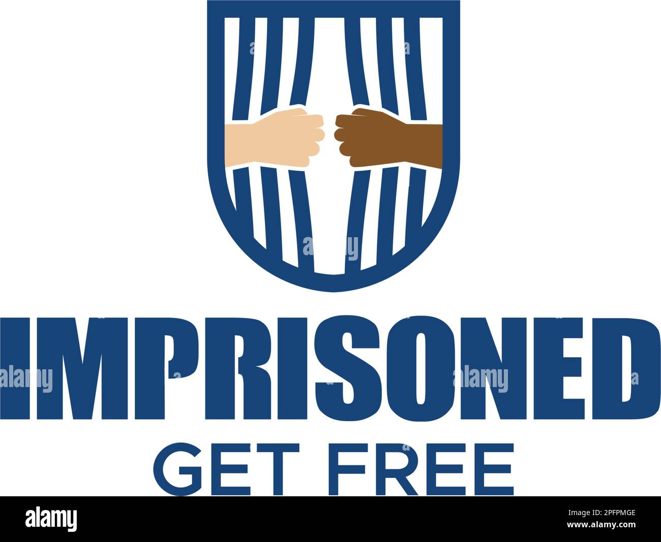 Minimalist IMPRISONED GET FREE Hand logo design Stock Vector Image ...