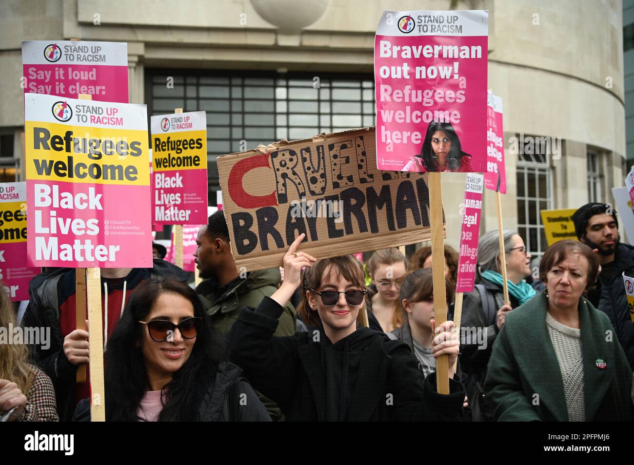 BBC, London, UK. 18th Mar, 2023. Annual march against Racism. The ...