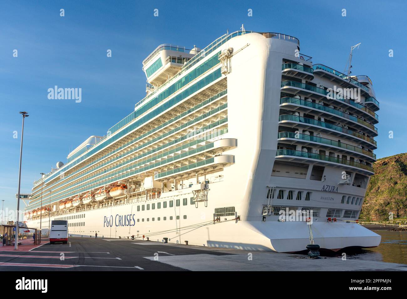 P&O Azura cruise ship at berth, Santa Cruz de La Palma, La Palma ...