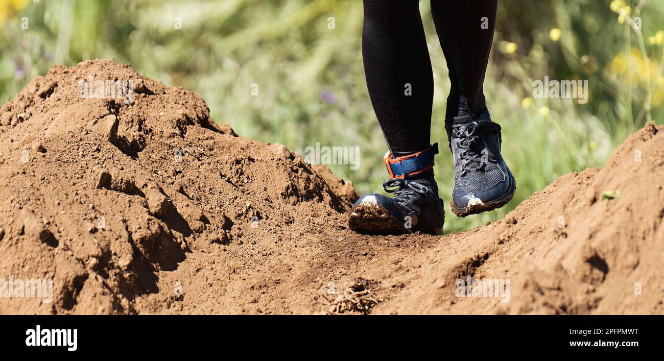 Wet trail running shoes hi-res stock photography and images - Alamy